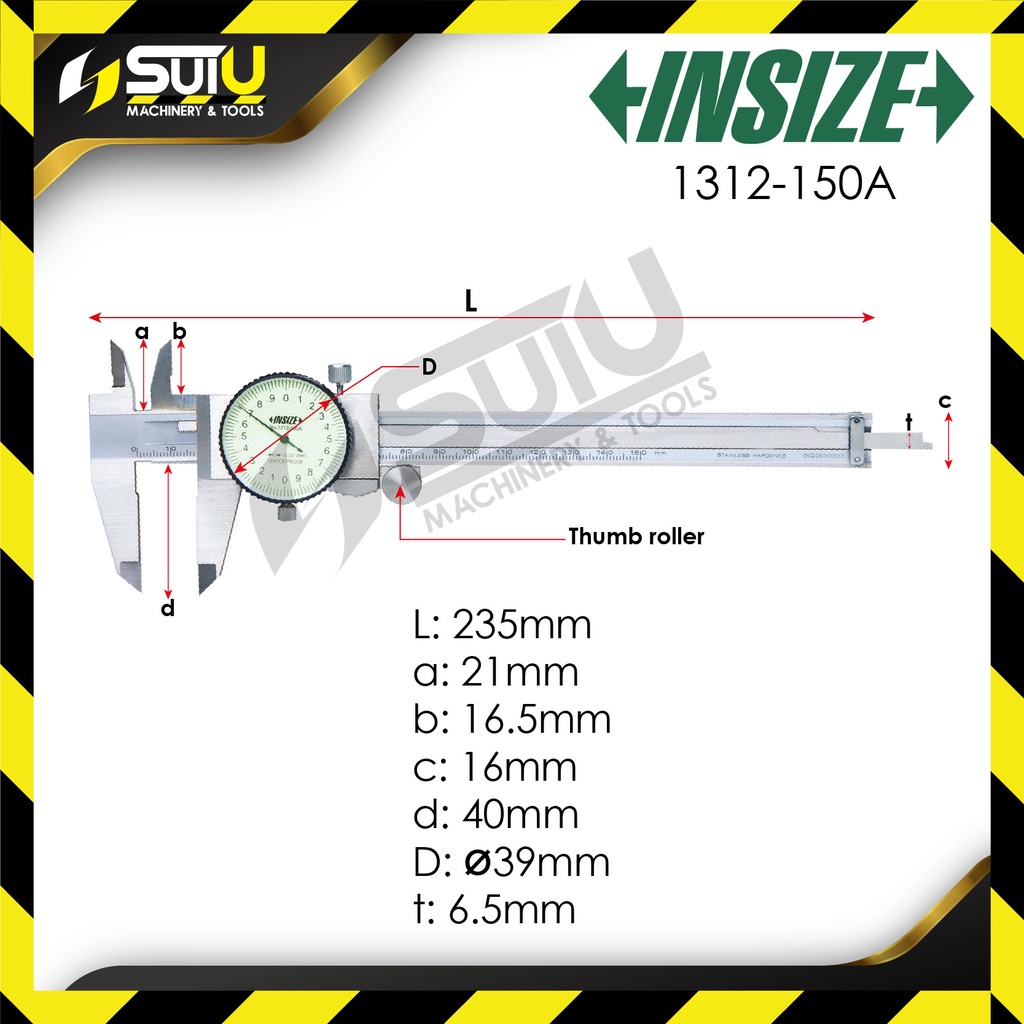 INSIZE 1312-150A 0-150MM Dial Caliper | Shopee Malaysia
