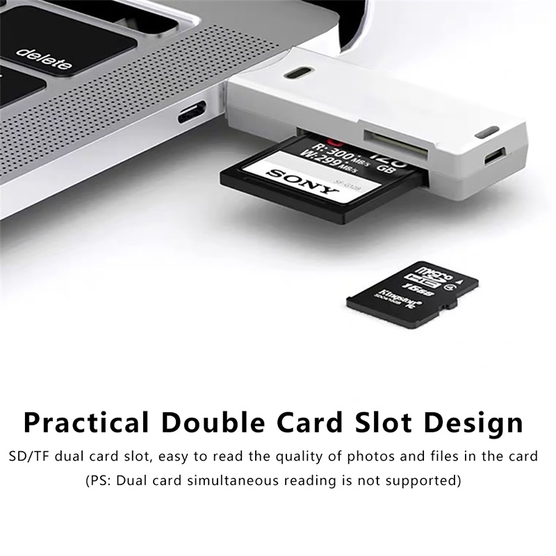 2-IN-1 USB 3.0 Card Reader Flash Smart Memory Card 2 Slots For TF SD ...