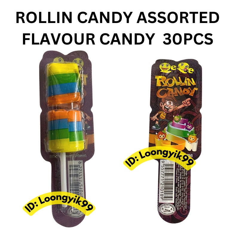 ROLLIN CANDY ASSORTED FLAVOUR CANDY ROLL 30PCS | Shopee Malaysia