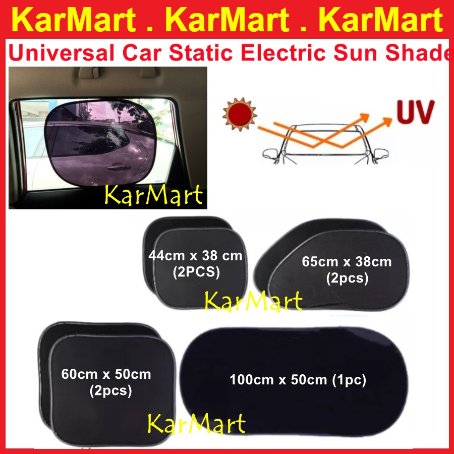Universal Car Black Window Sunshade Static Electric Film 97% UV Proof ...