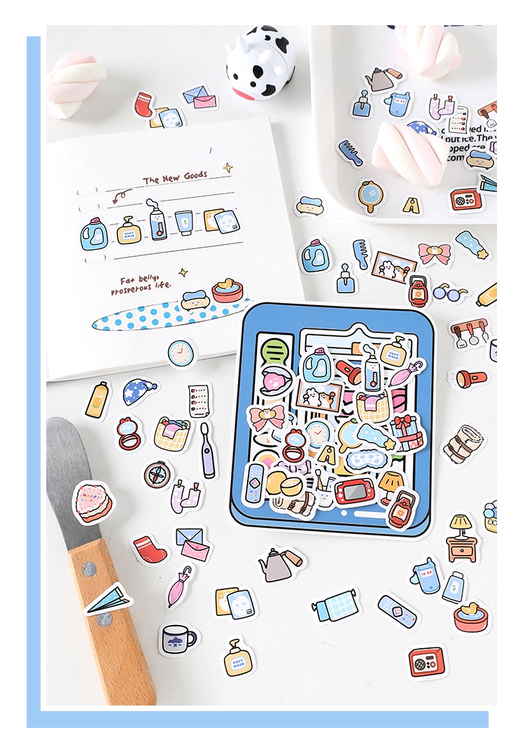 IFM 100pcs Cute Cartoons Daily Life Mini Deco Stickers Pack DIY ...