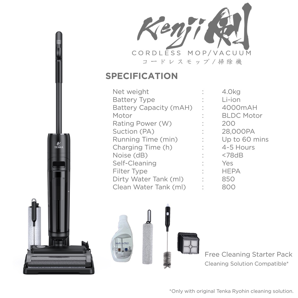 Tenka Ryohin Kenji K11 Smart Cordless Wet & Dry Vacuum Cleaner Floor ...