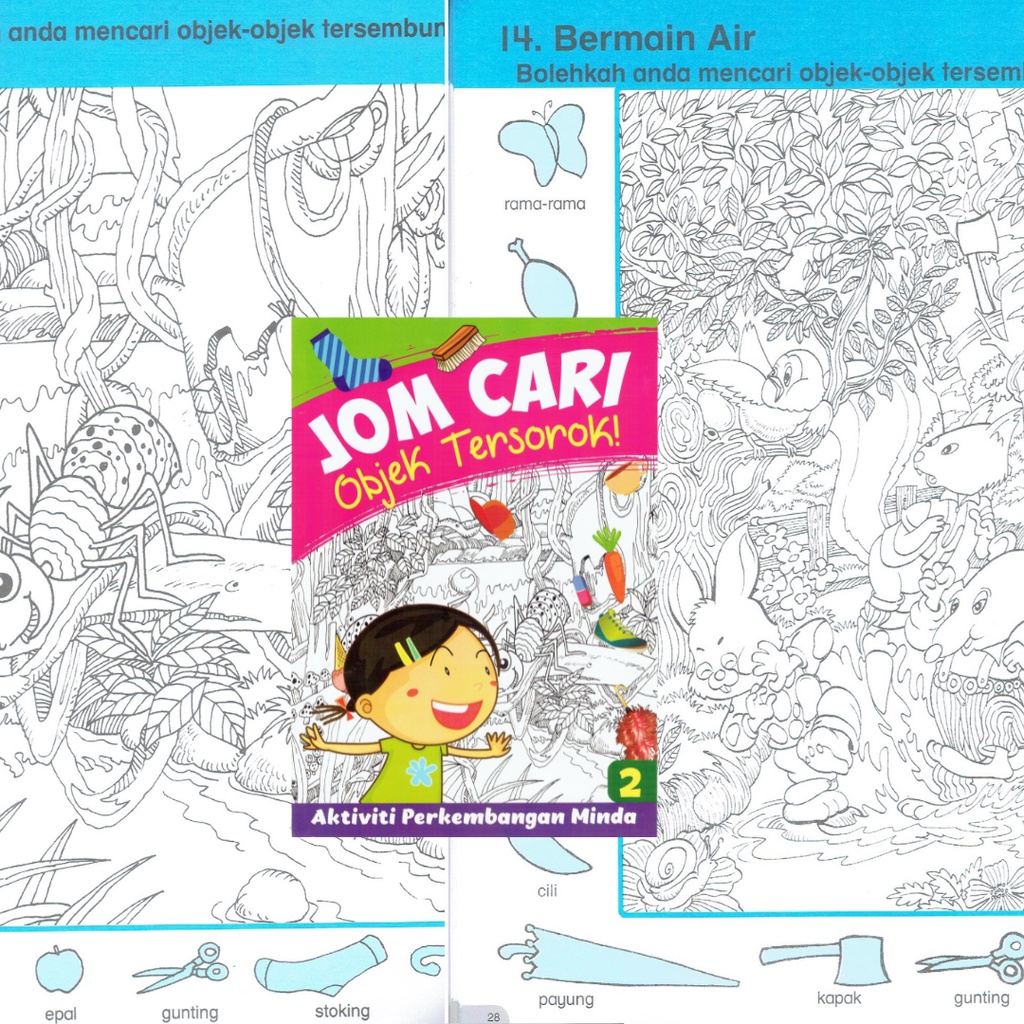 Jom Cari Objek Tersorok Cari Gambar Tersembunyi Buku Aktiviti Lapang ...