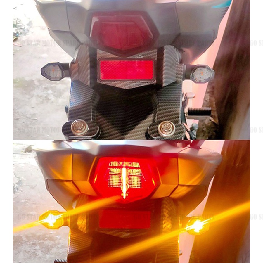 UNIVERSAL Mini LED Signal Light Front Rear Depan Belakang Lampu Signal ...