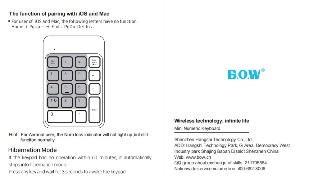 BOW wireless bluetooth Numeric keypad digital keyboard Cute Macaron ...