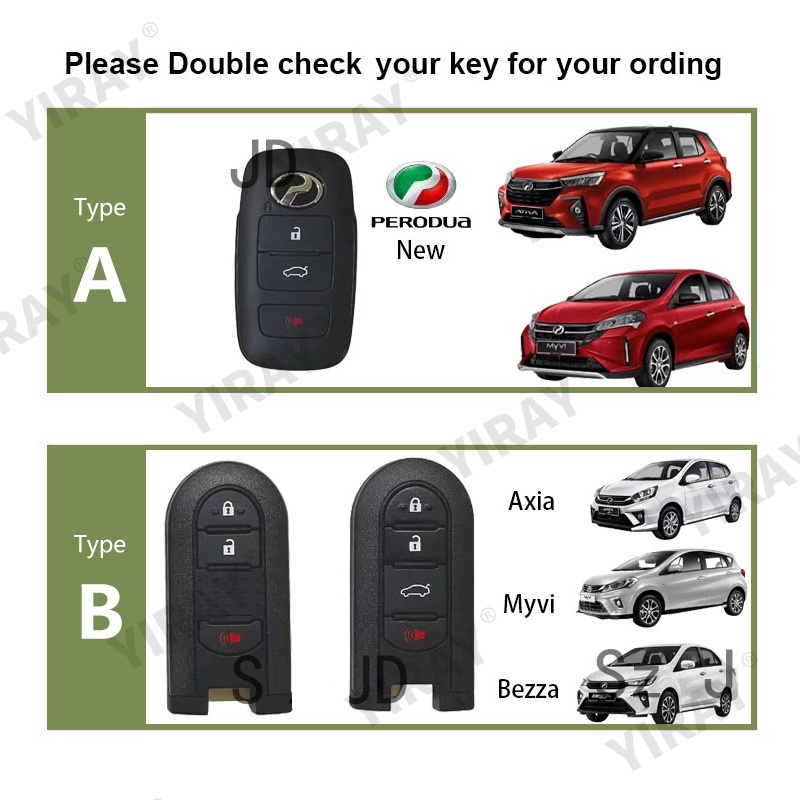 PERODUA Key Case MYVI BEZZA AXIA ARUZ ATIVA Car Key Silicone Cover ...
