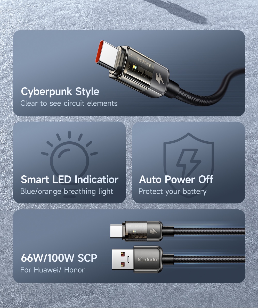 Mcdodo 6A USB to Type C Fast Charging Cable SuperVOOC SCP AFC For ...