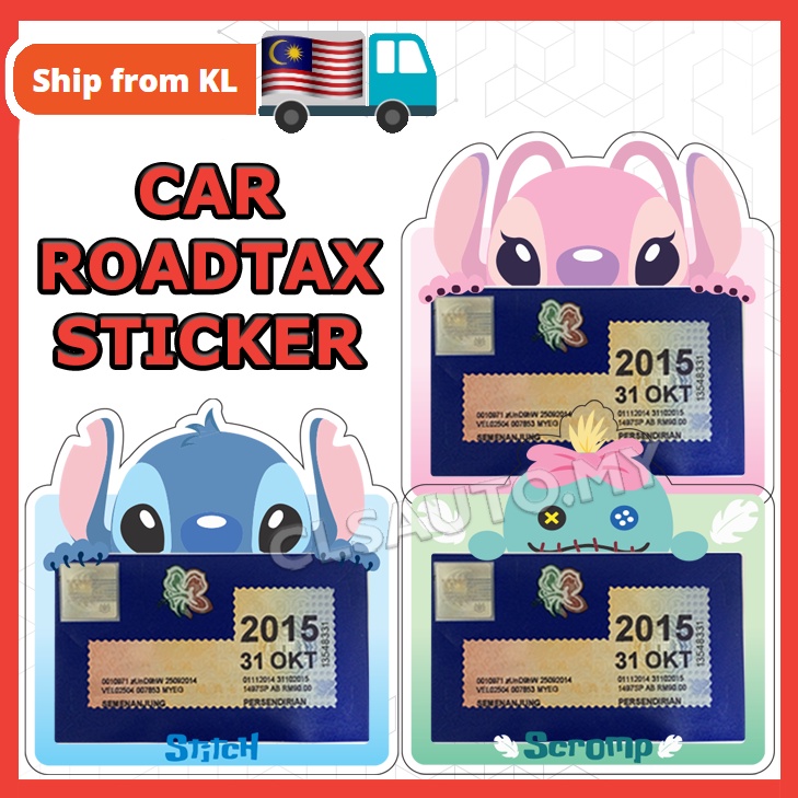 Cartoon Design Car Windscreen Road Tax Sticker RoadTax Pelelat Kereta ...