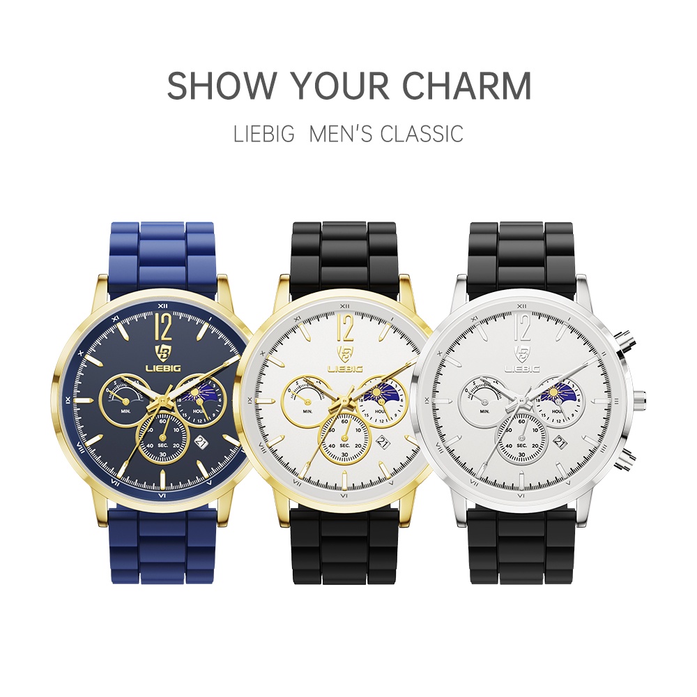 LIEBIG Sun Moon Star Series Ultra thin Watch Imported Movement Men's ...