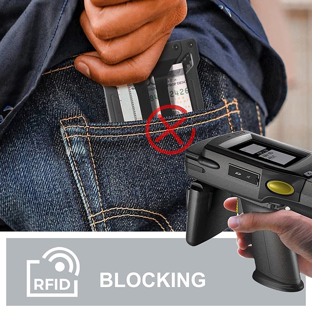 US Mechanical Style Minimalist Wallets for Men Aluminum Credit Card ...