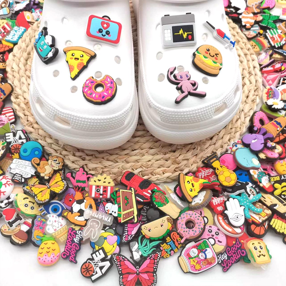 Random 100 pieces wholesale jibbitz crocs charms accessories cartoon ...