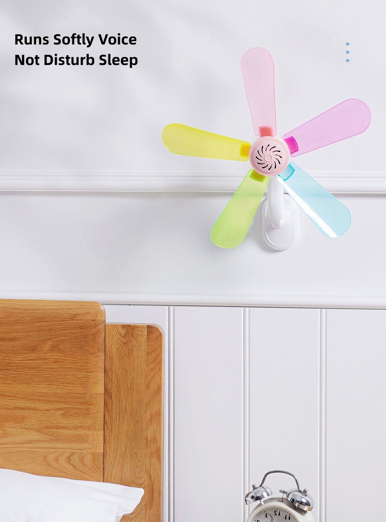No-Drill Wall-mounted Electric Fan Hang Ceiling Fans Mute Small Wall ...