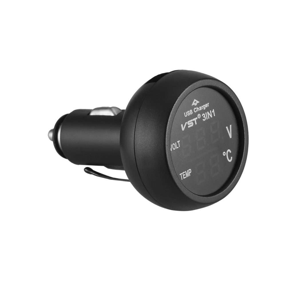 12V/24V Universal Car USB Charger Current Voltmeter LED Digital Dual ...