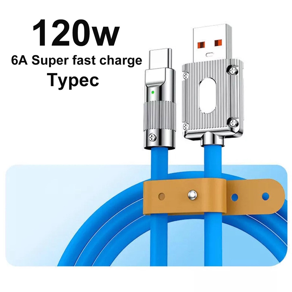 6A Super Fast USB Type C Charge Cable 120W PD Type C Charger Fast ...