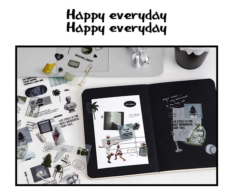 【20 Sheets】Ins Muji Style PET Sticker Book Colorful Sticker Album ...