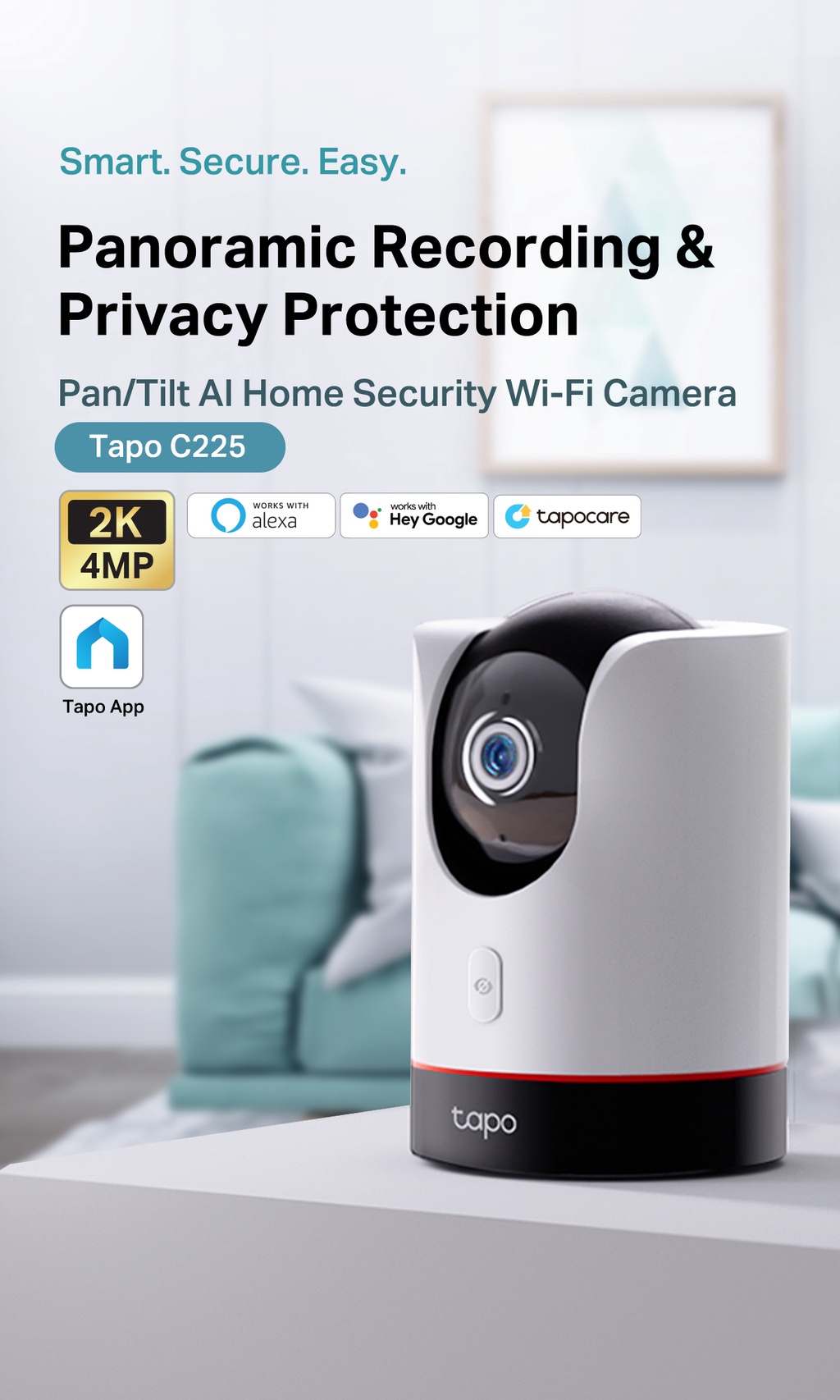 TP-Link Tapo C225 4MP/2K Security AI CCTV With Smart Detection and Notification Wifi & Wireless ...
