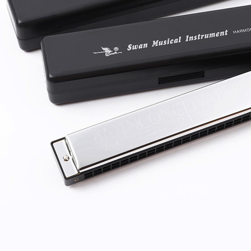 SWAN Harmonica Key of C 10 Holes 20 Tones | 24 Holes 48 Tones | C Key ...