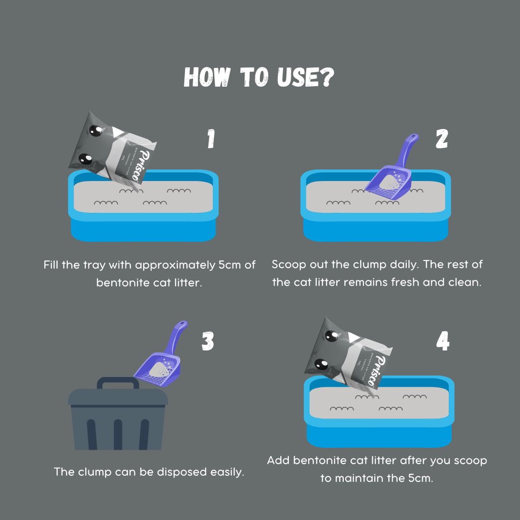 Prisco Clumping Bentonite Cat Litter 10L (Apple / Coffee/ Lavender ...