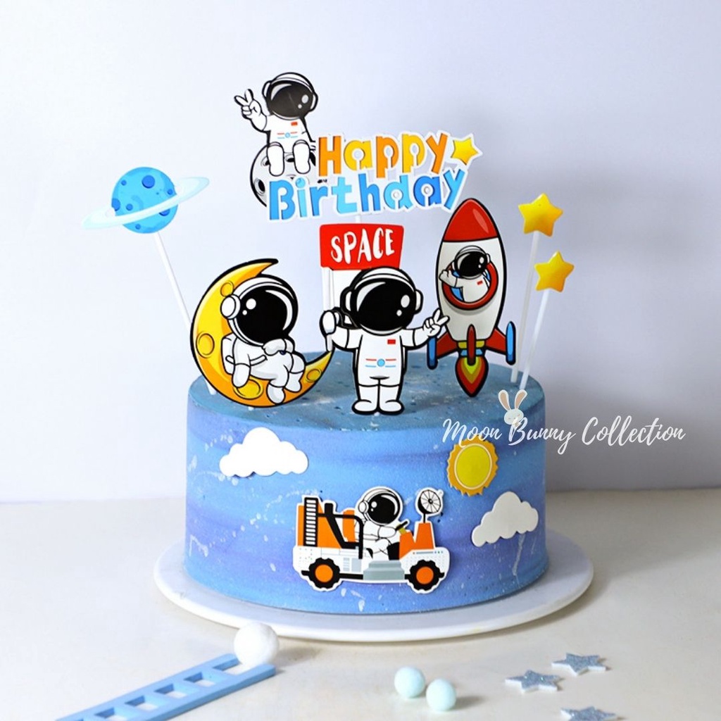 Astronaut Cake Topper Combo Set Planet Spaceman Rocket Moon Decoration ...