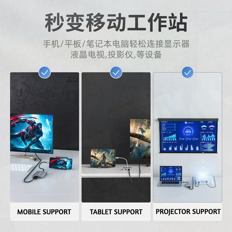 4K Multi Display HDMI Splitter Hub 2 IN 1 Extend / Mirroring Monitor ...