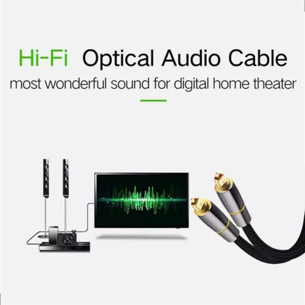 24K Gold Plated Infinity Digital Audio Optical Cable SPDIF Fibre Optic ...