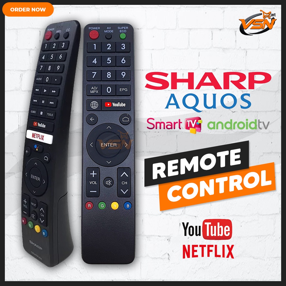 ORIGINAL SHARP LED/Android TV /Smart TV Remote Control 326 Compatible With GB326WJSA, GB238WJSA ...