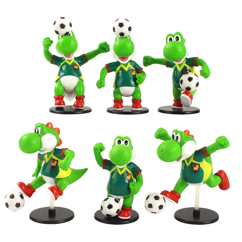 6Pcs/Set Anime Game Super Mario Bros. Luigi Mario Yoshi Bowser Koopa ...