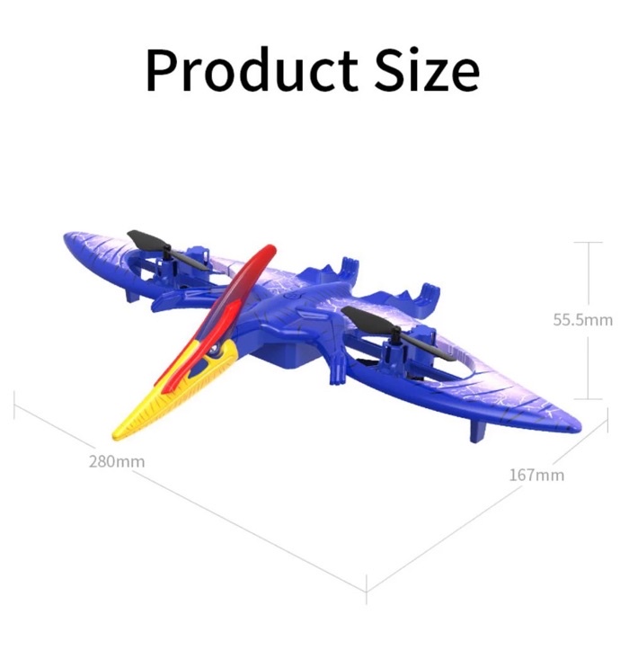 DRONE Control FEO Rc Pterosaur Flying Dinosaur RC Drone Quadcopter ...