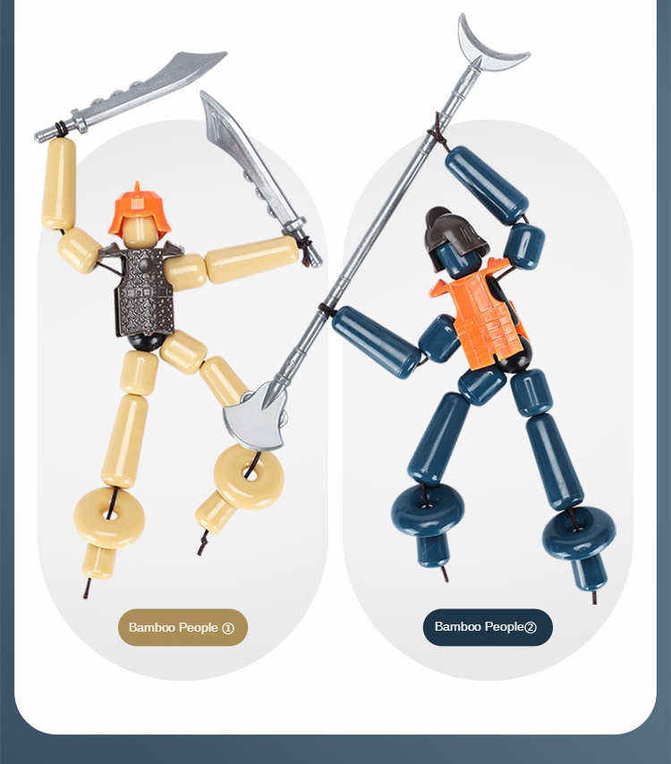 Bamboo Man Hero Robot Fighting Toy Kids Battle Robots Boxing Parent ...