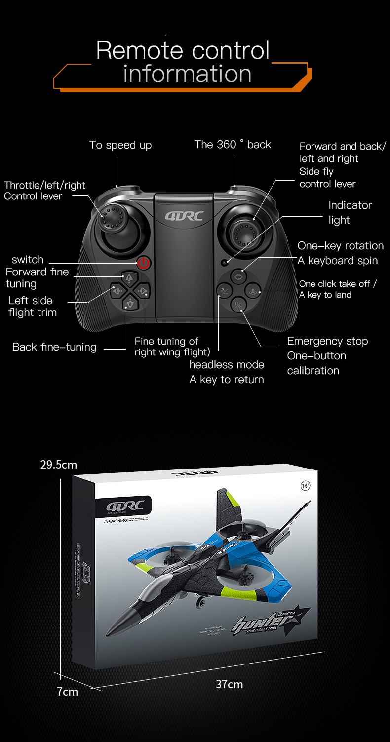 New V27 RC Jet Fighter Stunt Airplane,15 ''Large RC Plane,2.4GHz with ...