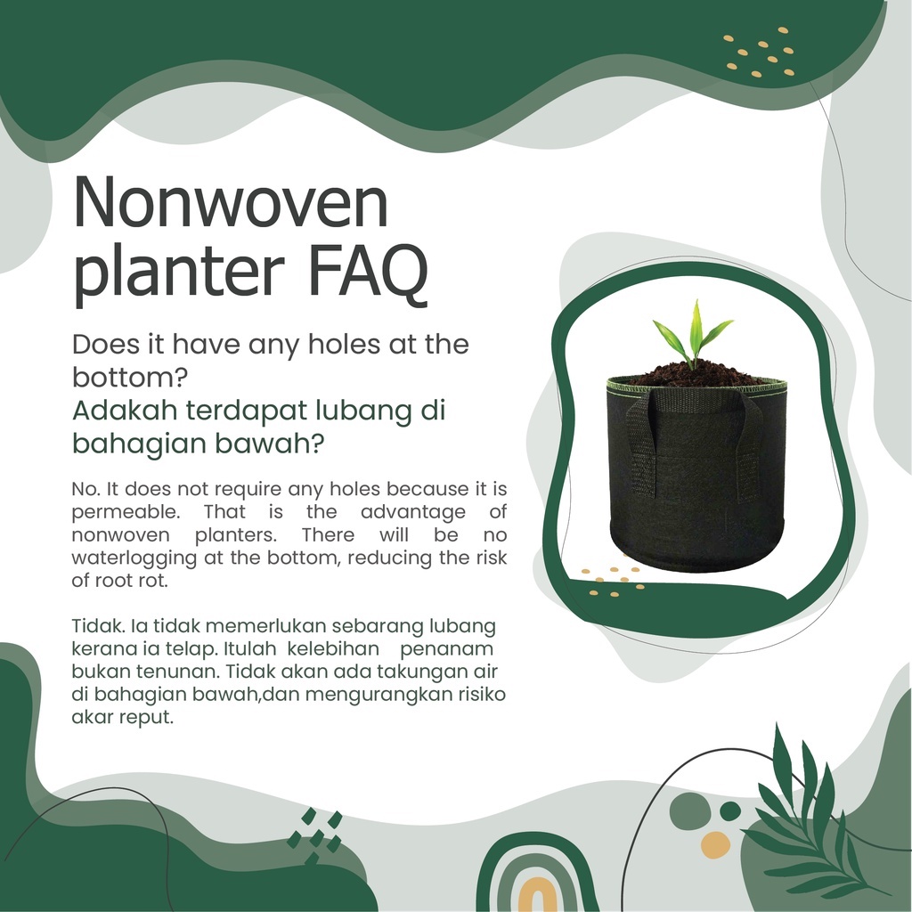 40 gallon Large Nonwoven Planter Bag Fabric Planter For Planting Pasu ...