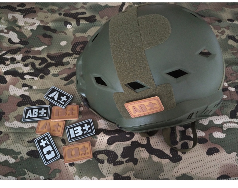 PVC Rubber Blood Type Badge Tactical Morale First Aid Helmet A+B+AB+O ...
