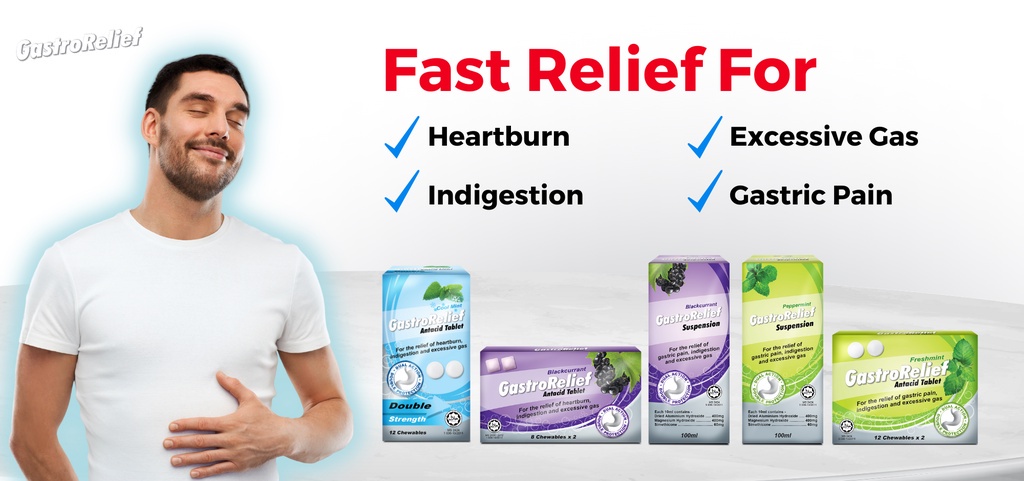 GastroRelief Antacid Chewable Tablet (Double Strength) 12'S - For ...