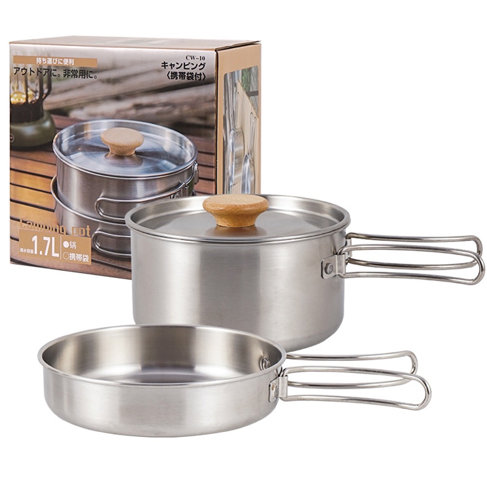 [M'sia] Household Picnic Pot Set Outdoor Soup Pots Frying Pan Foldable ...