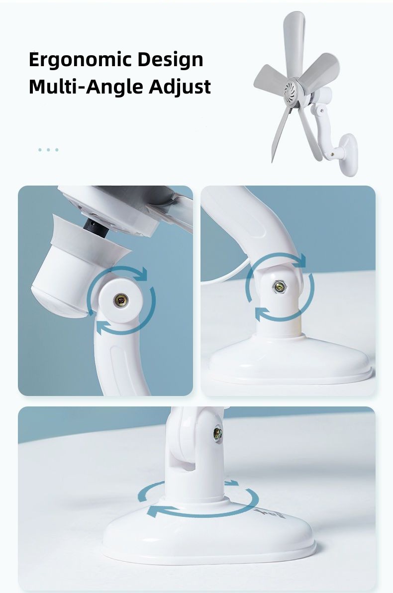 No-Drill Wall-mounted Electric Fan Hang Ceiling Fans Mute Small Wall ...