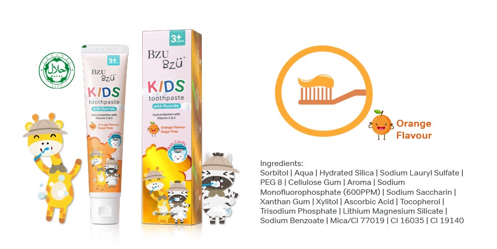 Bzu Bzu Kids Toothbrush Ultra Soft Kids ToothPaste (3 Year +) 宝宝牙刷 宝宝牙膏 ...