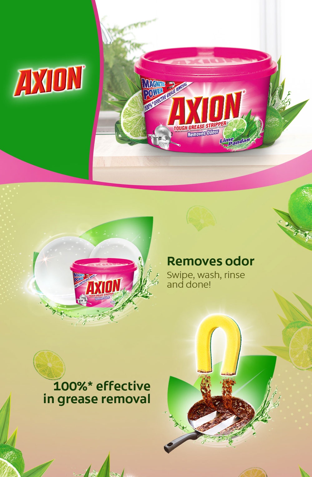Axion Lime Pandan Dishpaste 700g | Shopee Malaysia