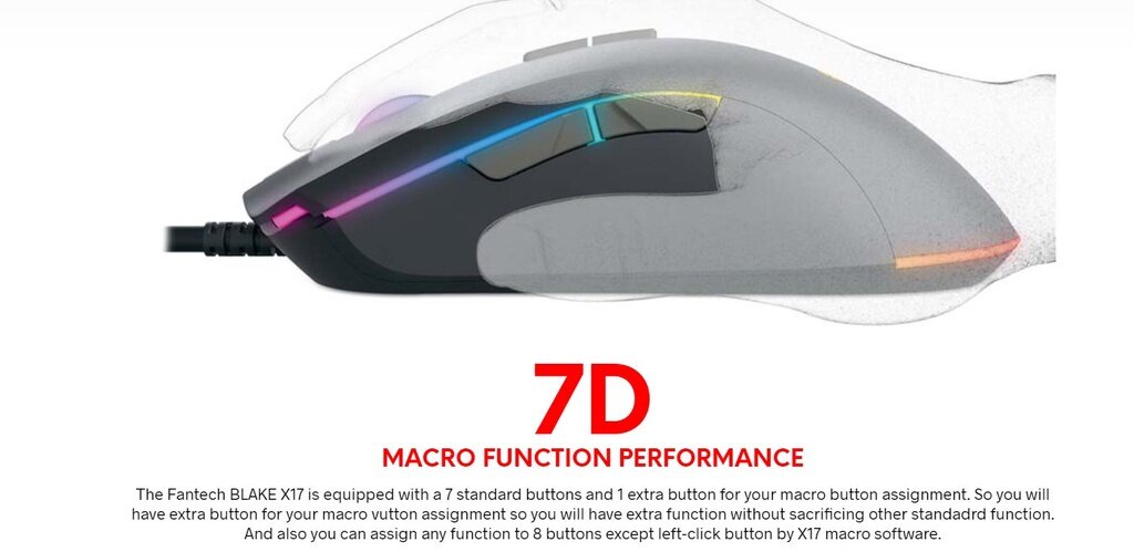 Fantech X17 BLAKE Professional Wired Gaming Mouse 10000DPI 7-Button ...