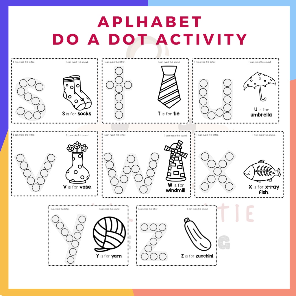 LITTLE CUTTIE Small Letter Alphabet Do a Dot Worksheet Montessori Early ...