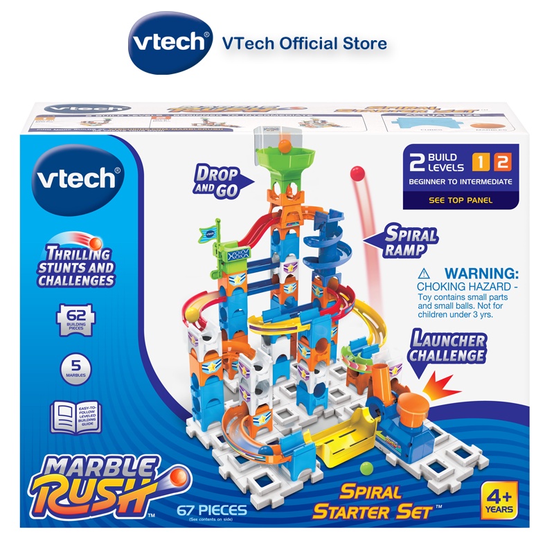 VTech 67 pcs Marble Rush Spiral Starter Set Block Toys Marble Run Toys ...