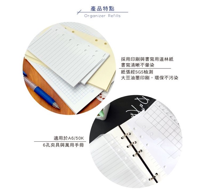 Self-Filling Weekly Planner A6 Supplementary Page 6-Hole Plan Universal ...