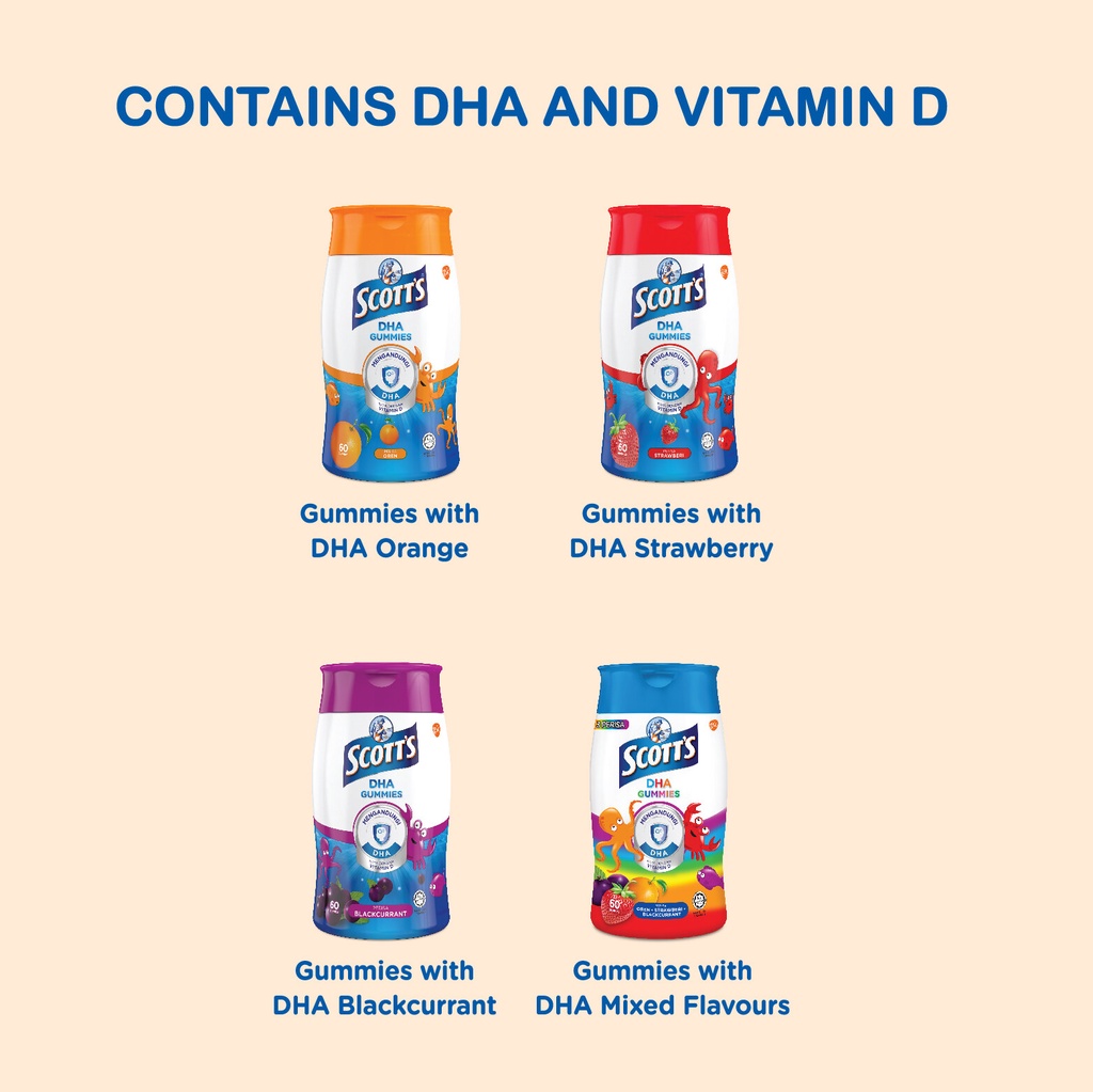 Scott's DHA Chewable Gummies, Fish Oil Omega 3 Children Supplement for ...