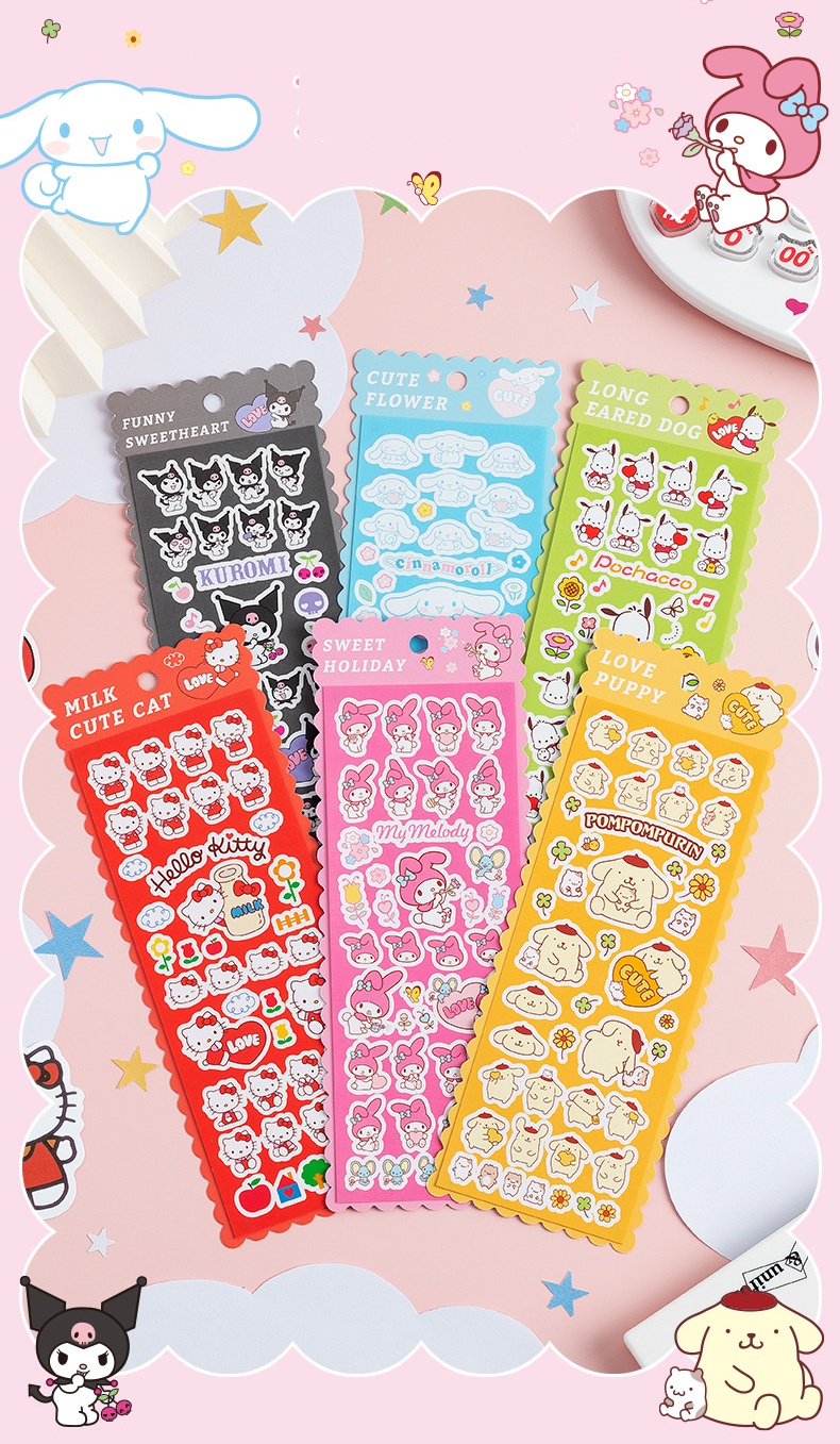 *GC DEALS* Cute Cartoon Sanrio Characters Deco Stickers Sheet DIY ...