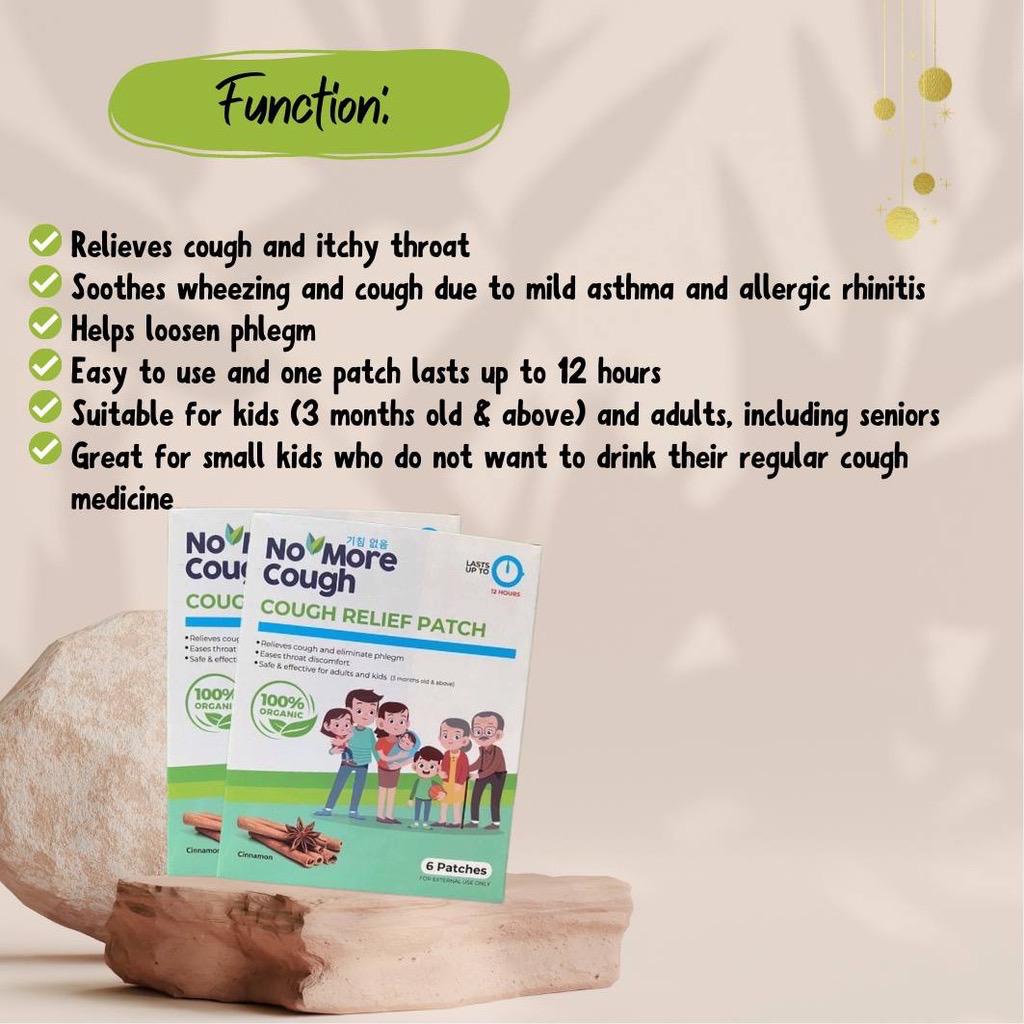 NO MORE COUGH Relief Patch 6's (100% Organic) | Shopee Malaysia
