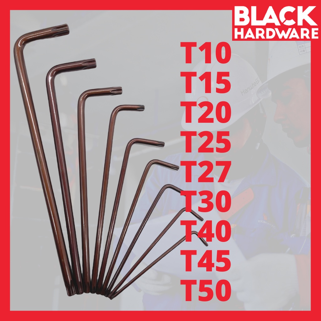 BLACK HARDWARE EXTRA LONG TORX Socket WRENCH Allen Hex Key SET Skru ...