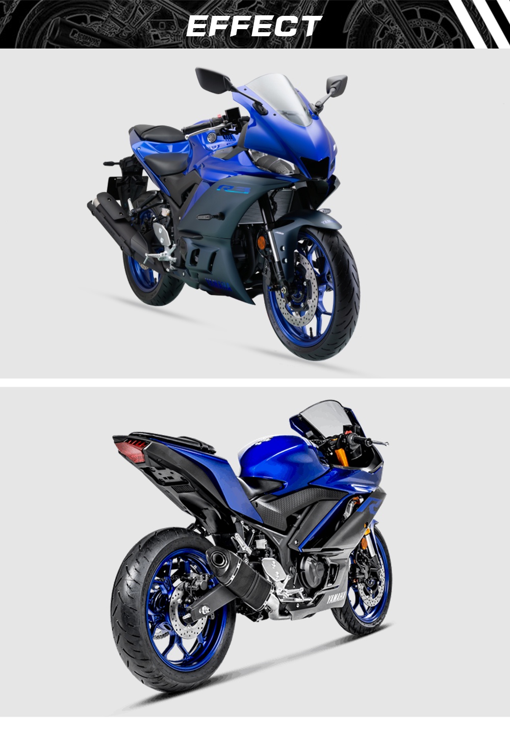 Header Pipe for YZF-R25 YZF-R3 MT03 With Catalytic Silencer Motorcycle ...