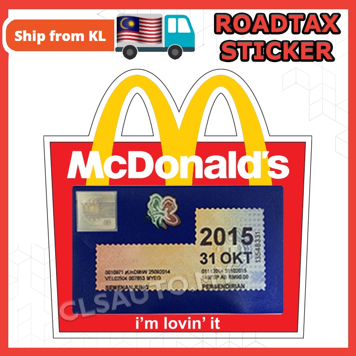 Car Roadtax Sticker Fancy Design Pelekat Roadtax Kereta Rotex | Shopee ...