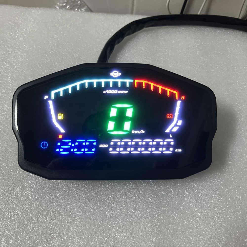Universal LED Motorcycle Speedometer LCD Digital Odometer Backlight For ...