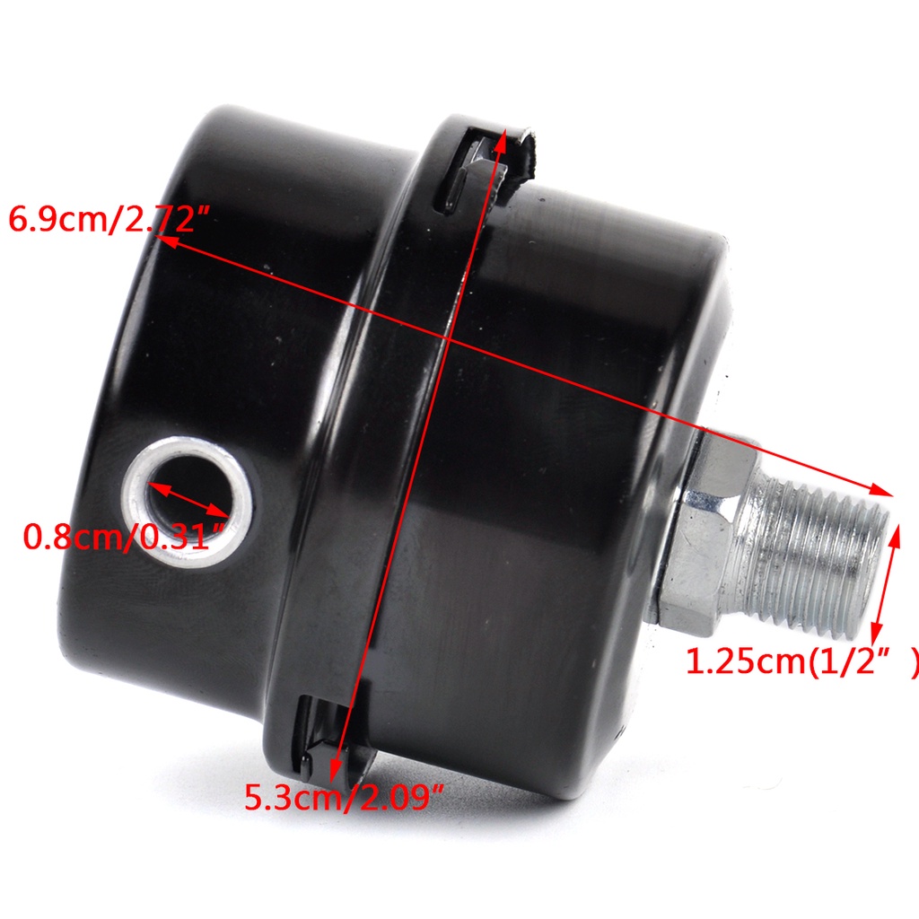 1/2" 12.5mm Thread Oil-less Air Compressor Intake Filter Noise Muffler ...