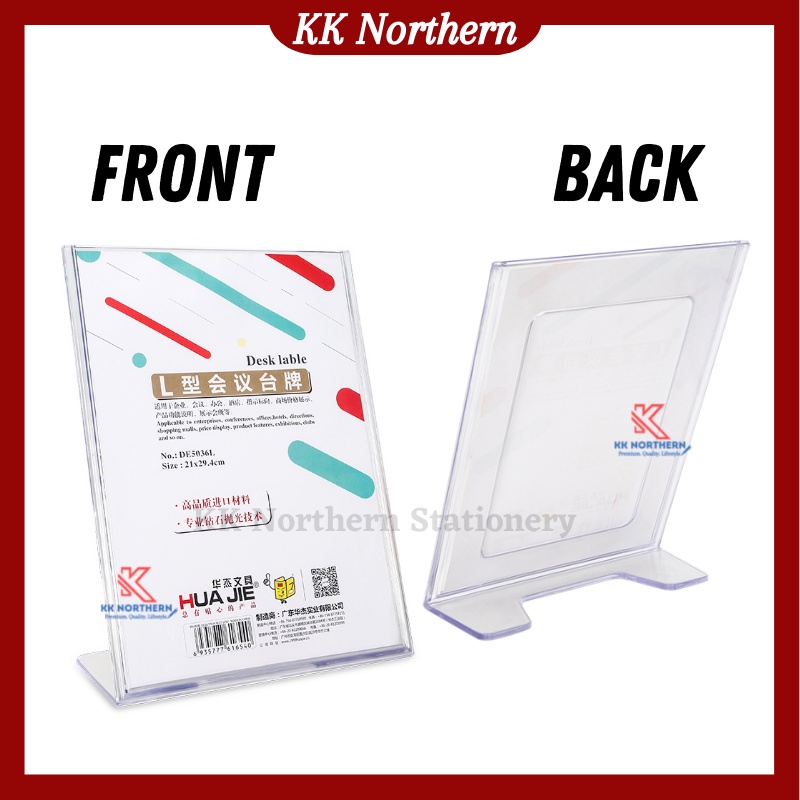 A4 Card Acrylic Table Stand Strong L Shape Transparent Card Stand ...